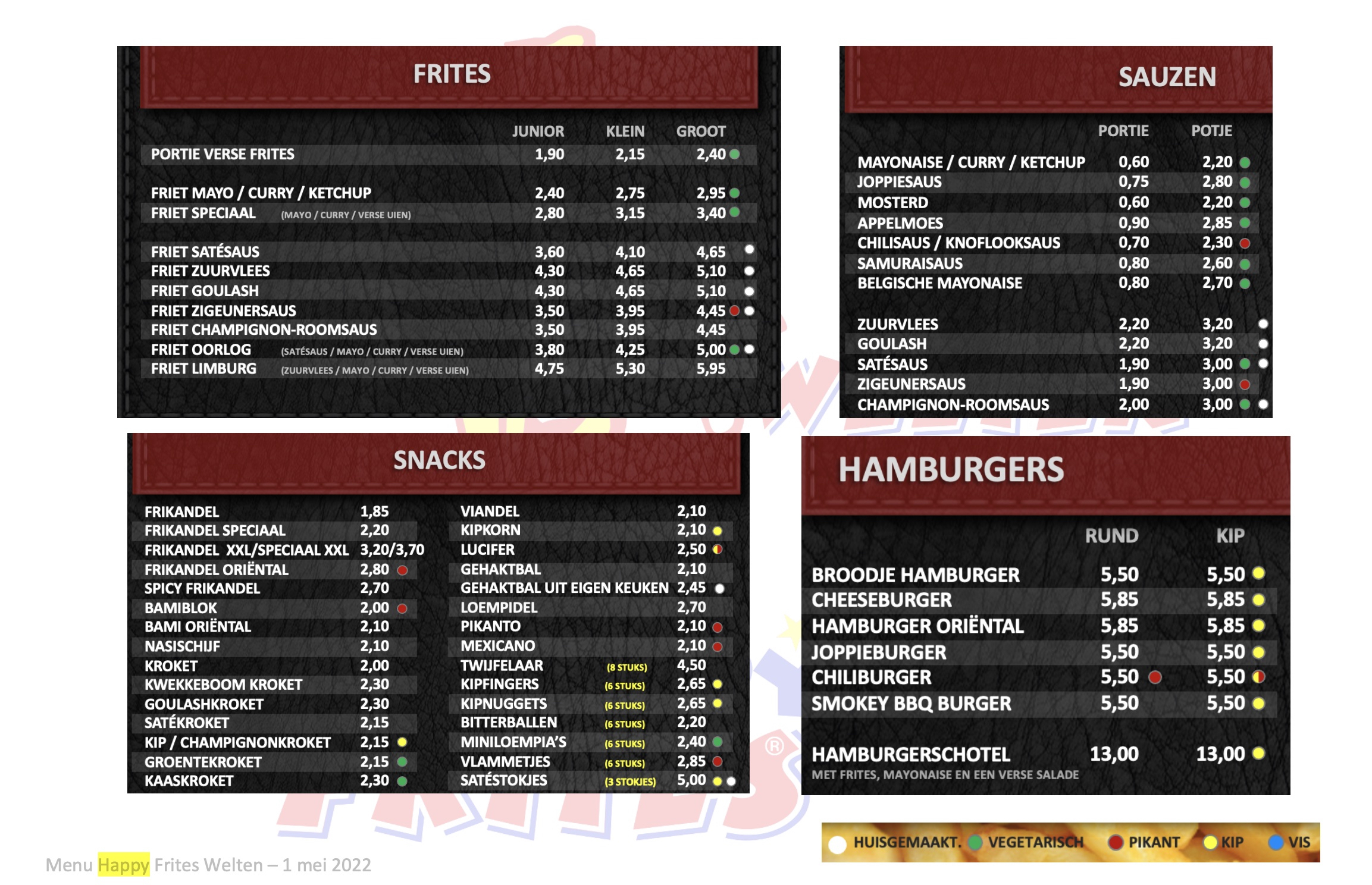 Menu happy frites welten